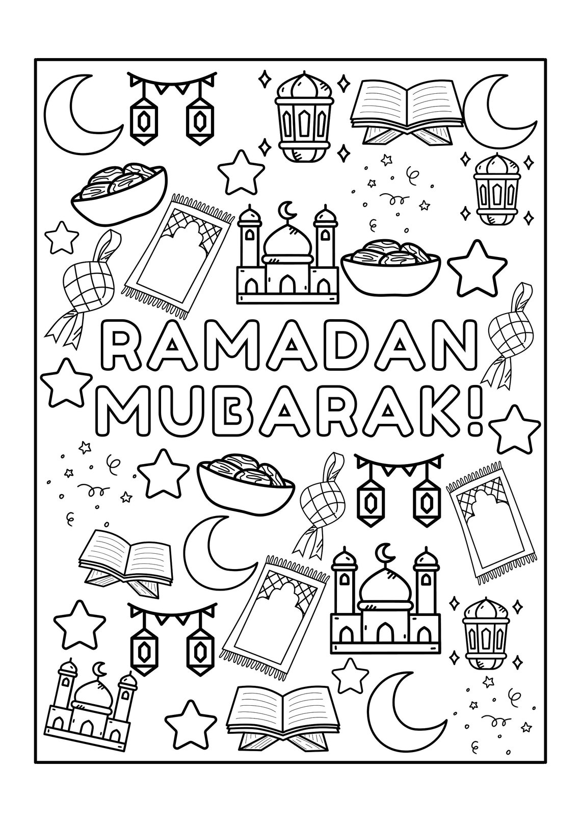 Ramadan & Eid Printable Colouring Page - Etsy