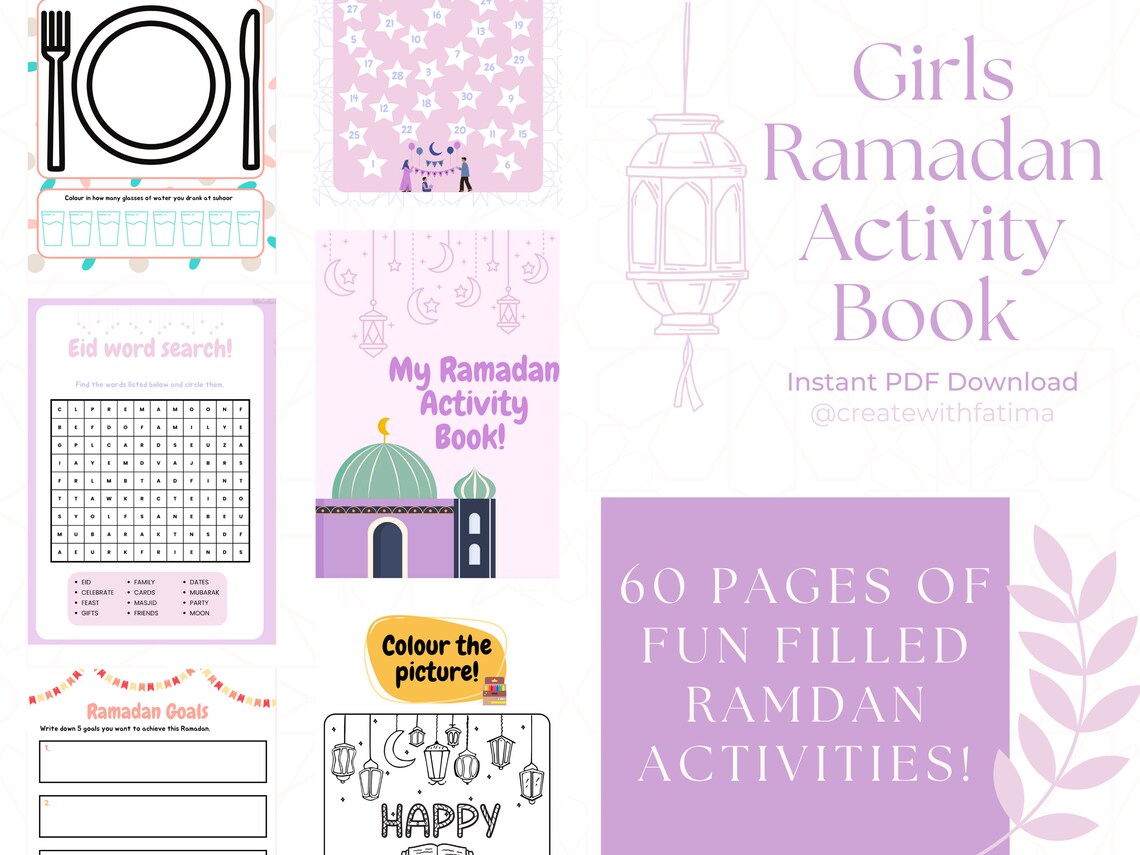 Girls Ramadan Activity Book, Ramadan Printable, Kids Ramadan Activity ...