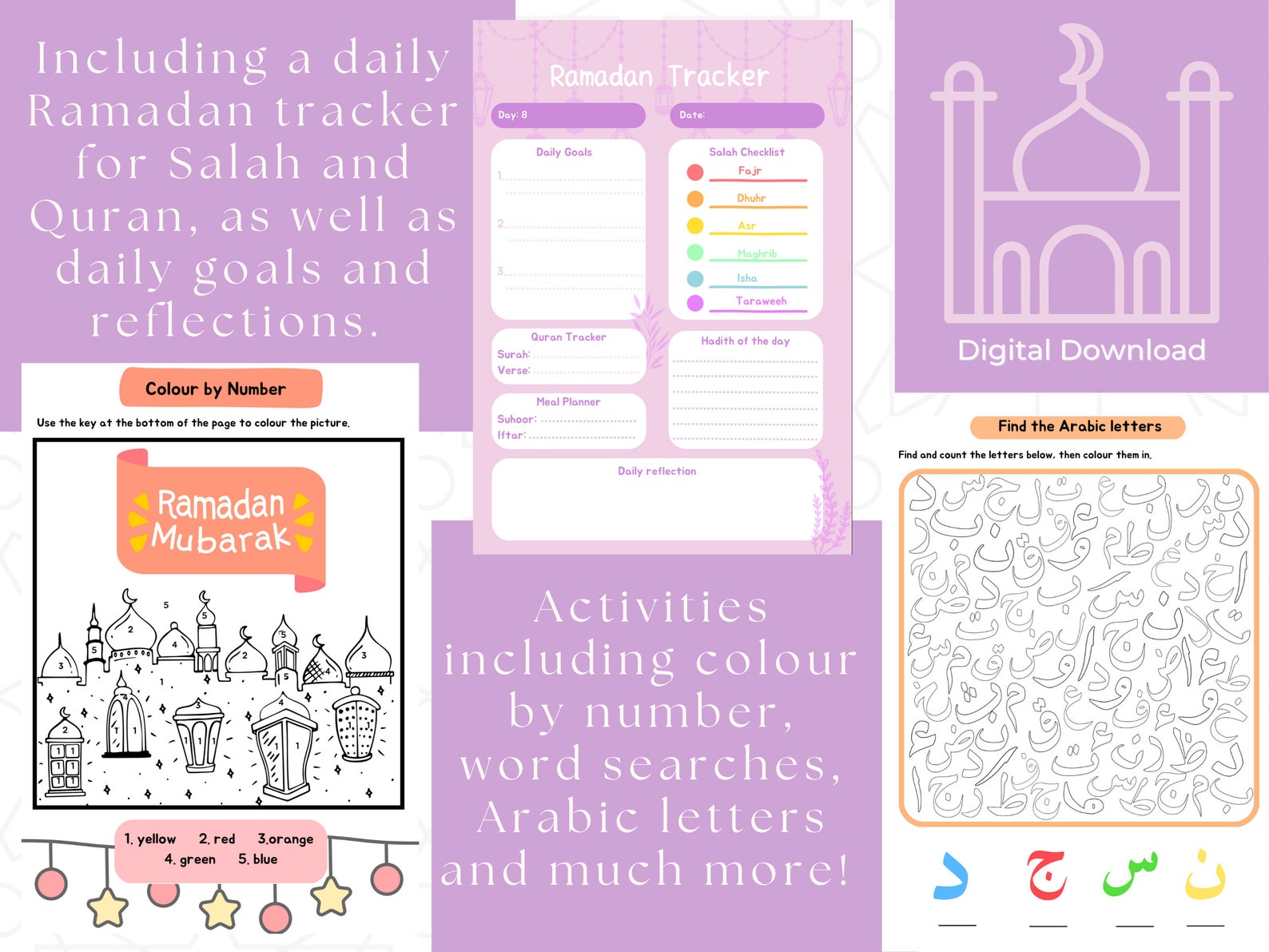 Girls Ramadan Activity Book, Ramadan Printable, Kids Ramadan Activity ...