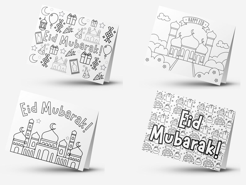 Eid Printable Colour-in Card, Printable Colour Your Own Eid Card - Etsy UK
