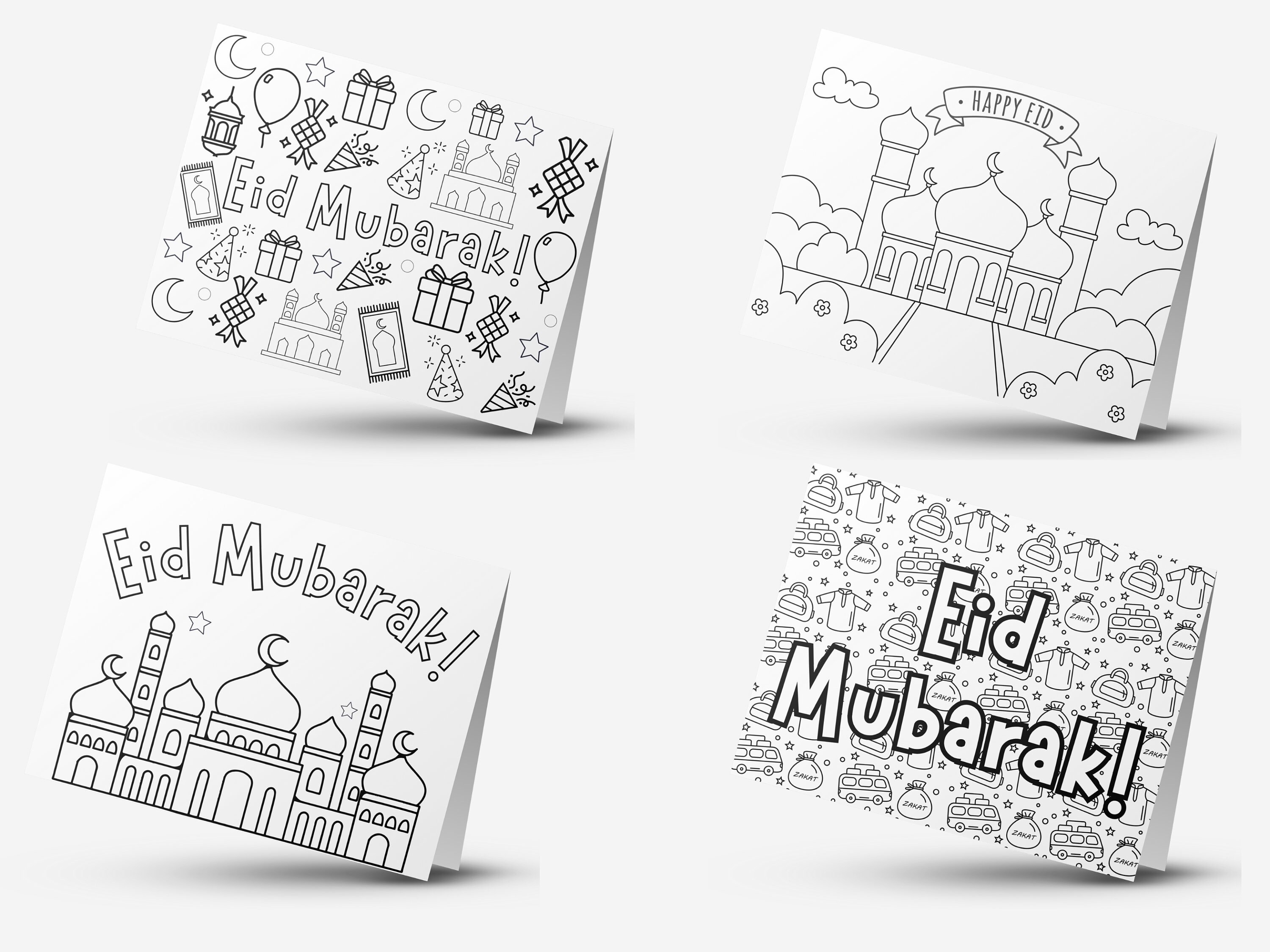 Eid Printable Colour-in Card, Printable Colour Your Own Eid Card - Etsy