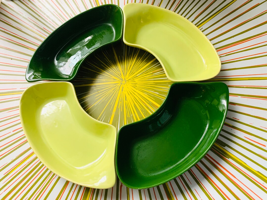 1950's Party Snack Serving Set. 4 Ceramic Dishes Used for Cut Veggies ...