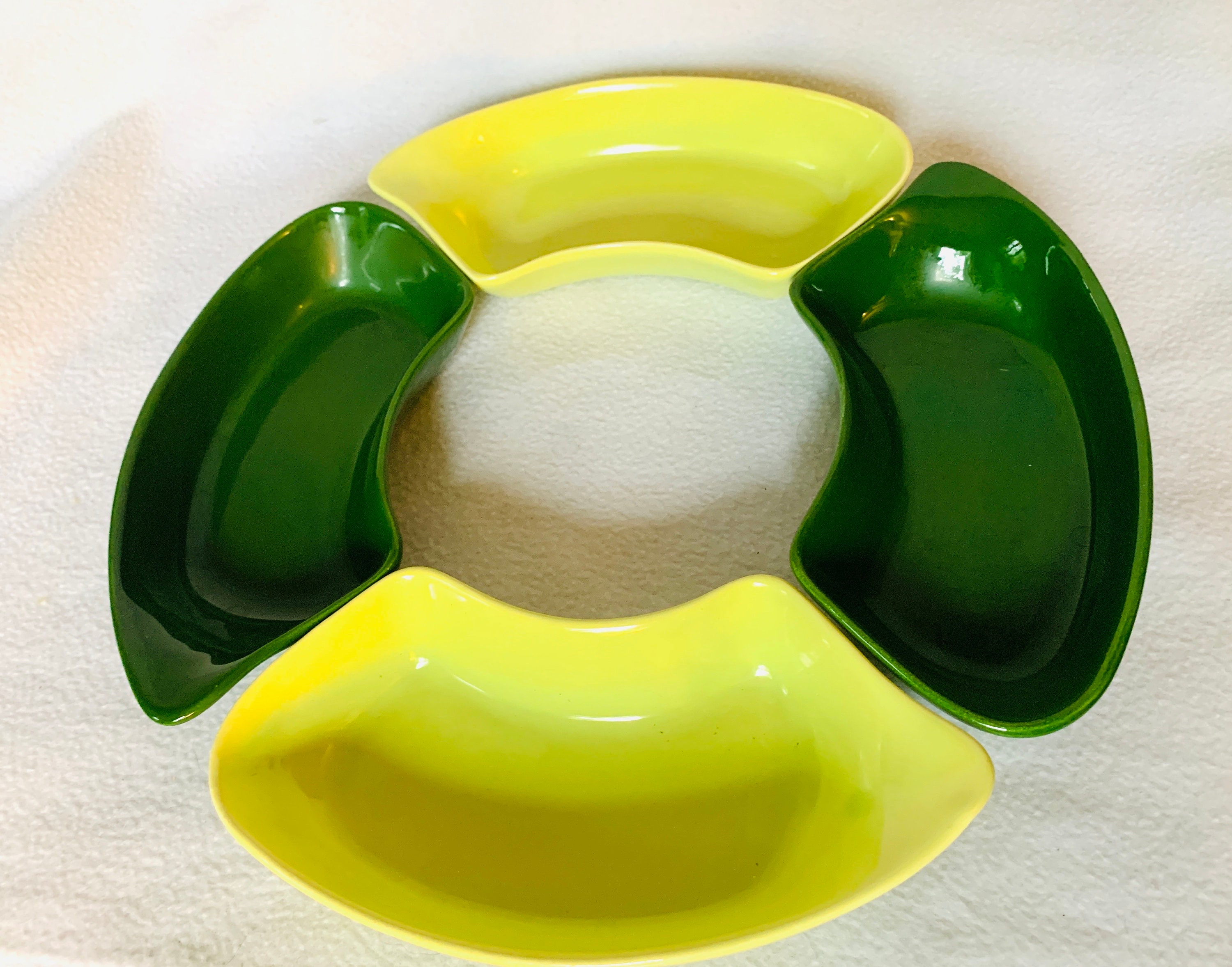 1950's Party Snack Serving Set. 4 Ceramic Dishes Used for Cut Veggies ...