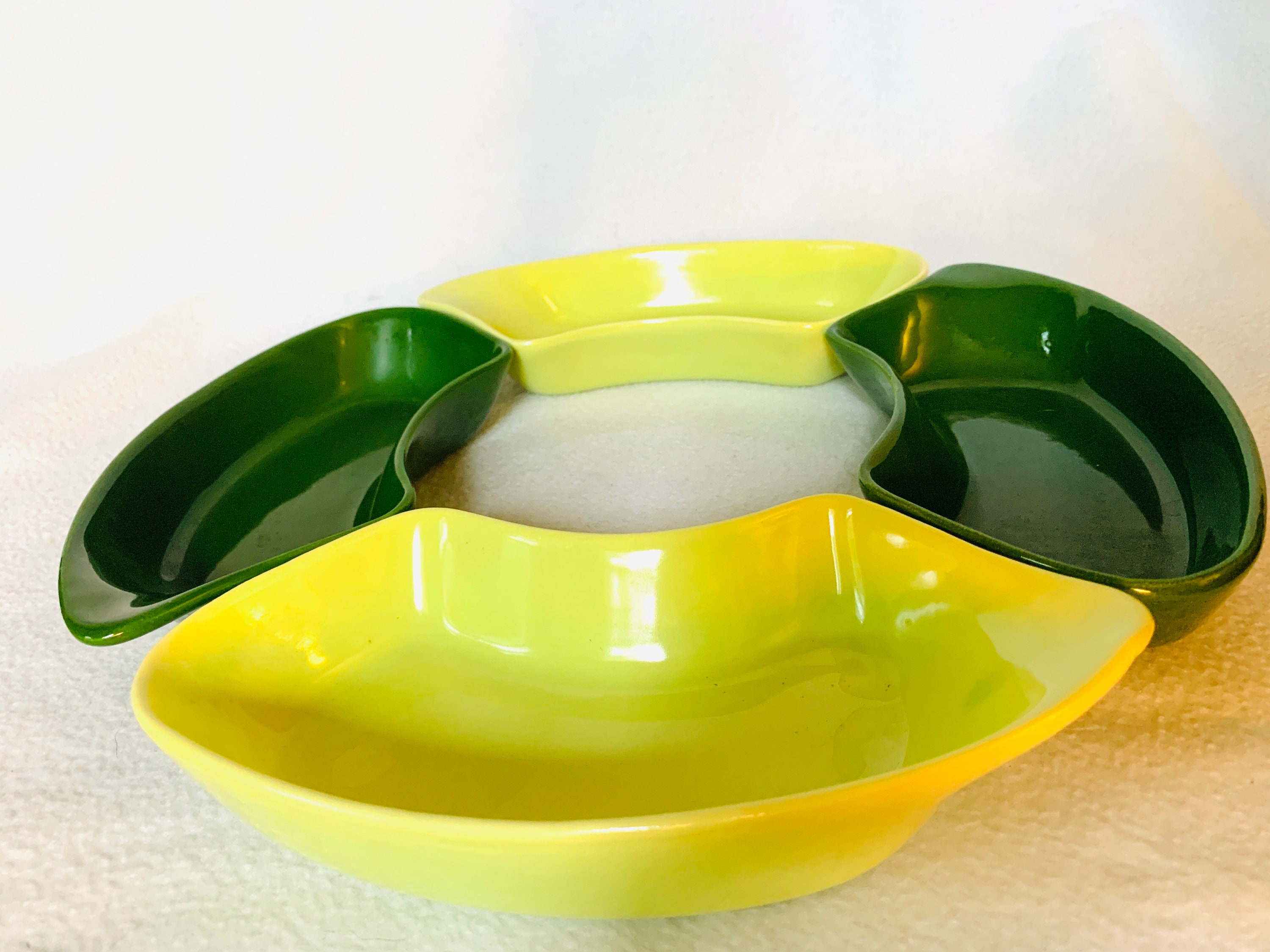 1950's Party Snack Serving Set. 4 Ceramic Dishes Used for Cut Veggies ...