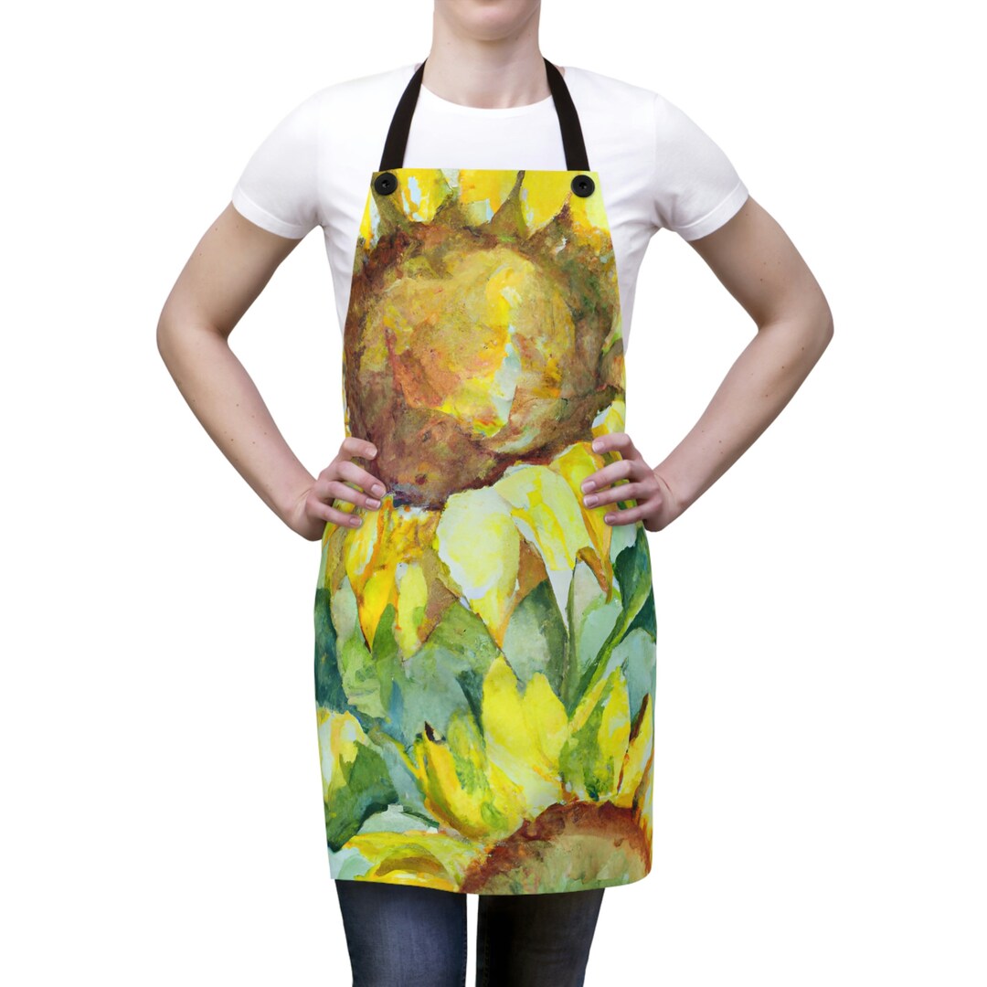 Sunflower Apron 100% Polyester Cooking Durable Kitchen Cookout Gift ...