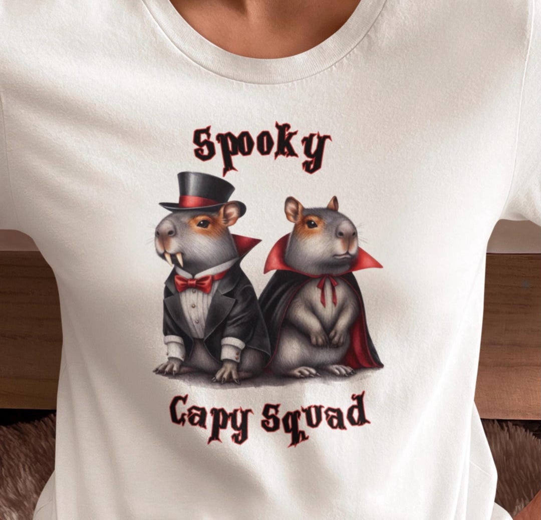 Spooky Capybara Halloween T-shirt, Capy Squad Tee - Etsy