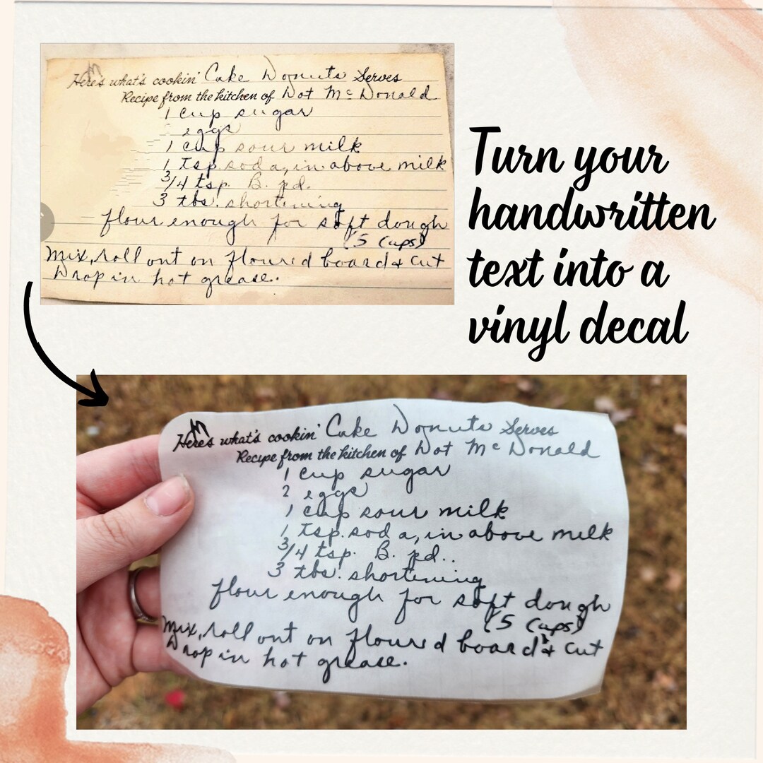 Custom Handwriting Vinyl Decal Loved Ones Writing Personalized Memorial ...