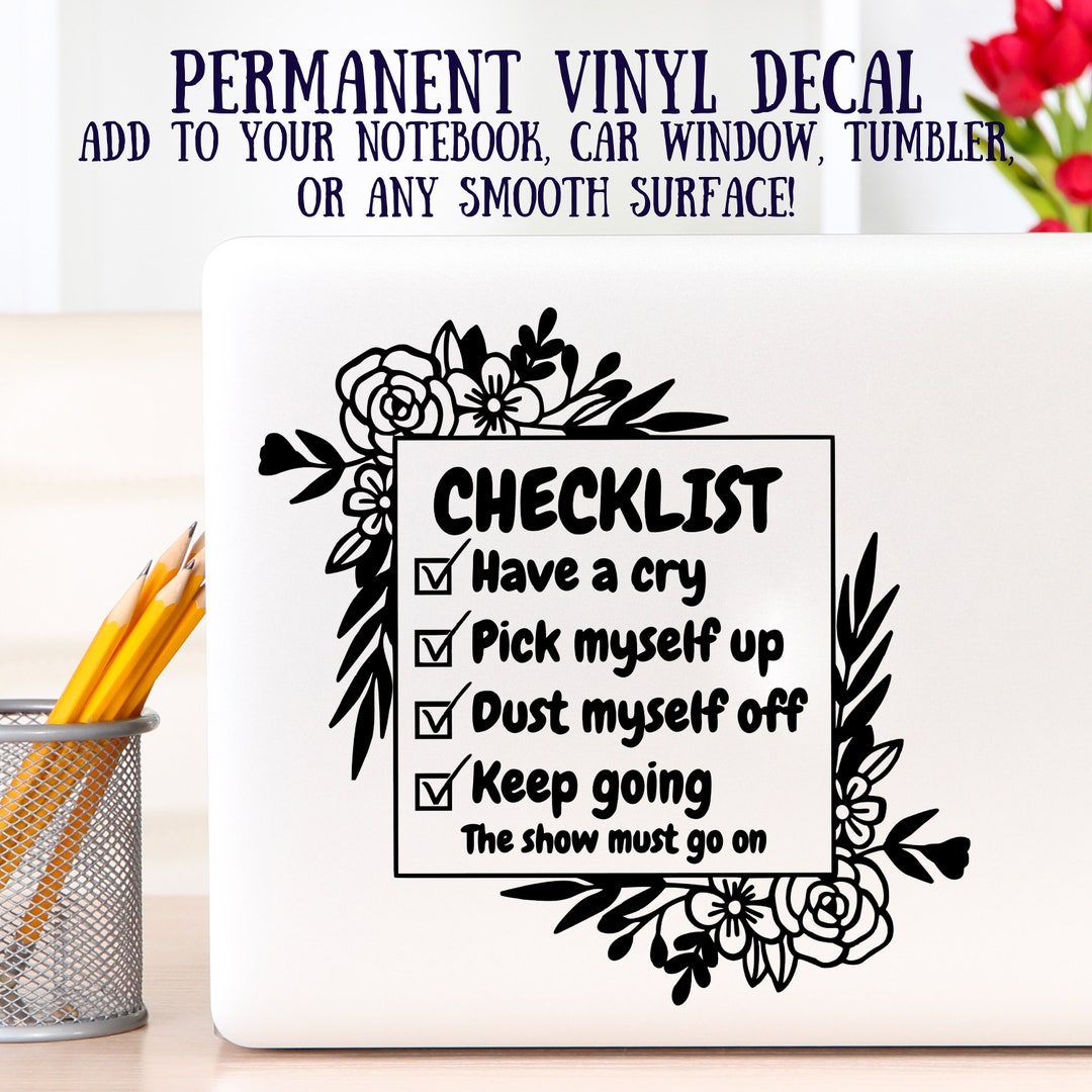 Bluey Floral Checklist Vinyl Decal Sticker the Show Must Go On Custom ...