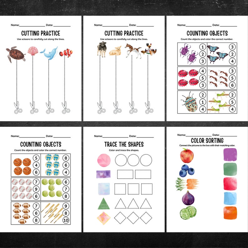 Preschool and Kindergarten Printable Workbook Homeshool - Etsy