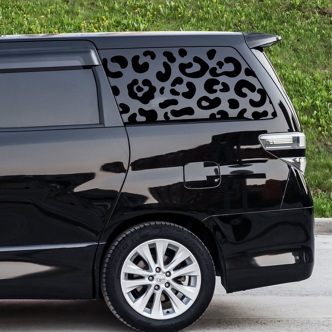 Leopard Print Car Window Decal Vinyl Sticker 12in X 12in Diy Window Tint Outdoor Decal For Cars