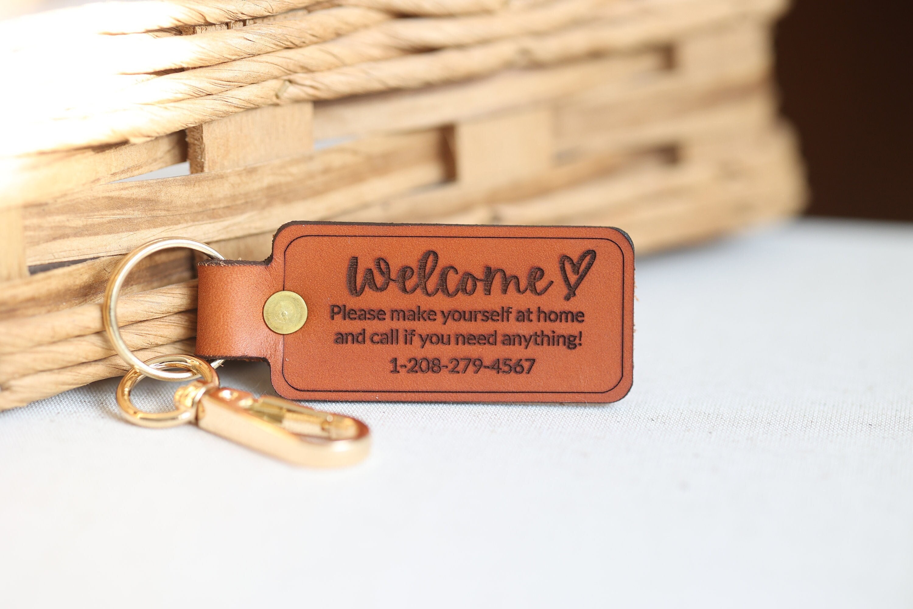 Air Bnb Leather Keychain Rental House Keychain House Key Rental ...
