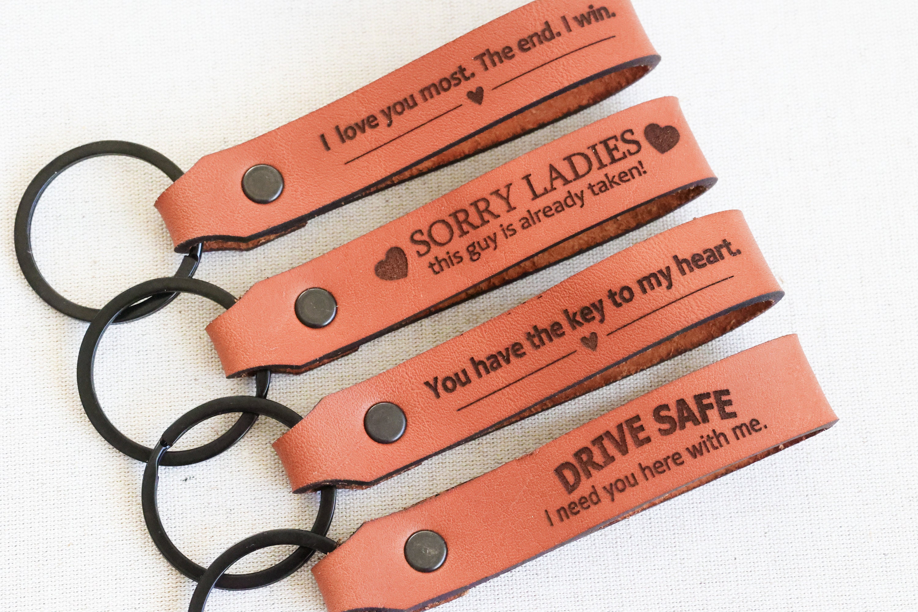 Personalized Leather Keyring | Husband Gift | Boyfriend Gift | Leather ...