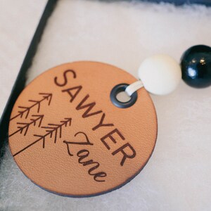 Leather Diaper Bag Tag | Custom Baby Gift | Baby Shower | Newborn ...