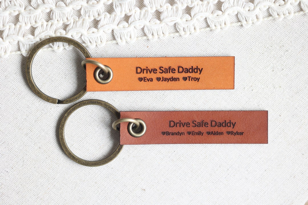 Leather Keychain Drive Safe Daddy Father's Day Gift Keychain for Daddy ...