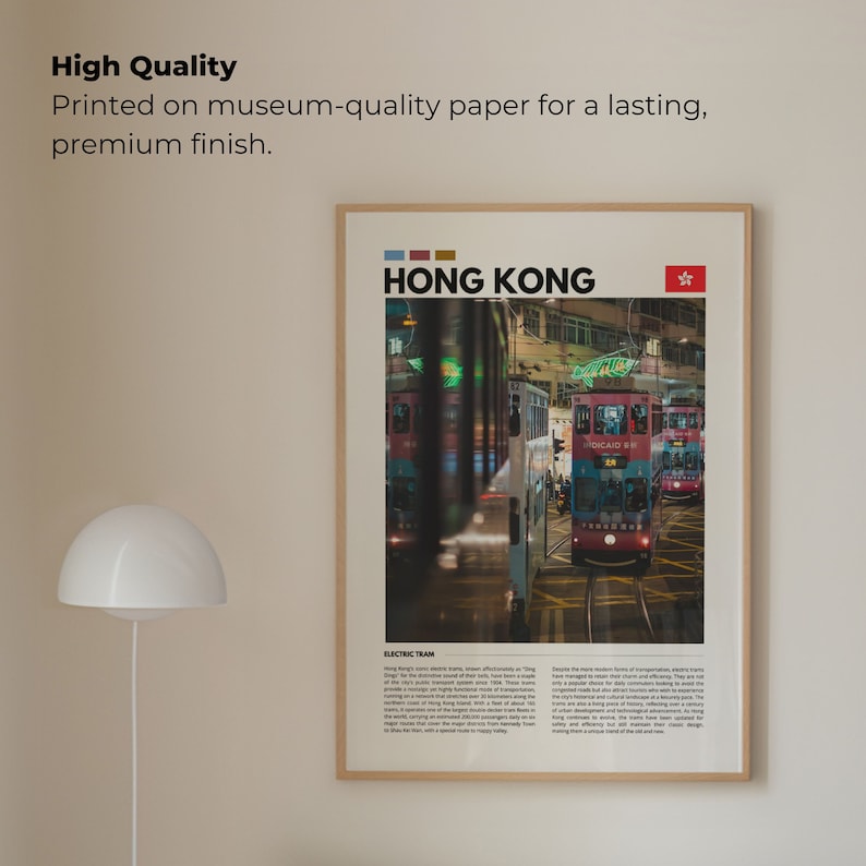 Vintage Hong Kong Tram Print | Iconic City Transport Wall Art | Travel ...