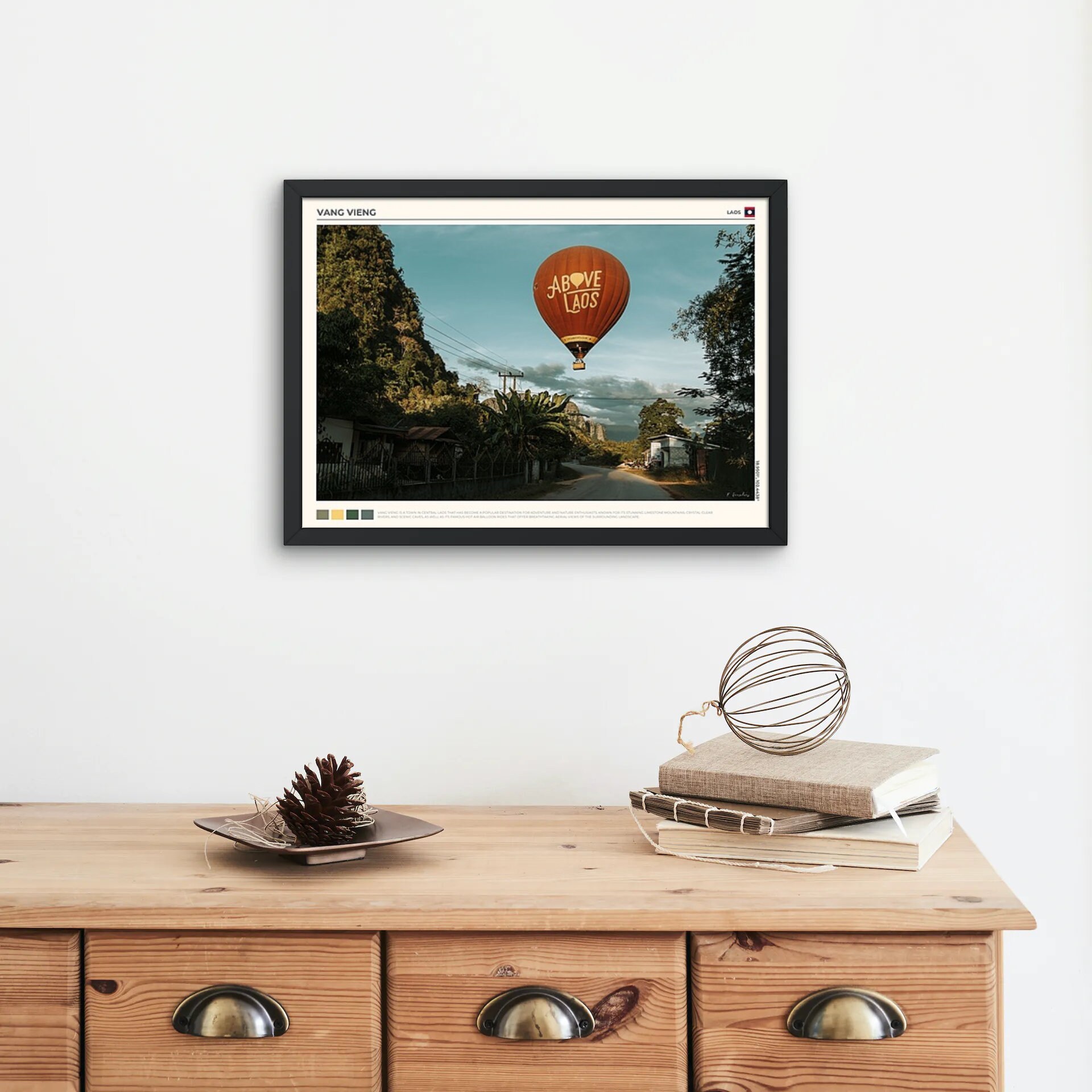 Hot Air Ballon, Vang Vieng Laos Wall Decor Print Photography Unique ...