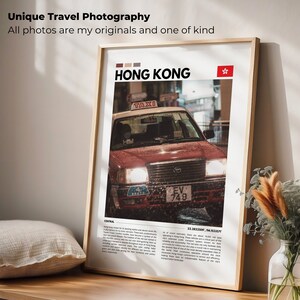 Hong Kong Print - Original Taxi Photography Print- Printed Poster and ...