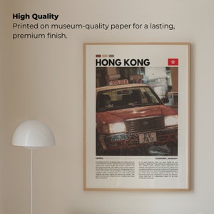 Hong Kong Print - Original Taxi Photography Print- Printed Poster and ...