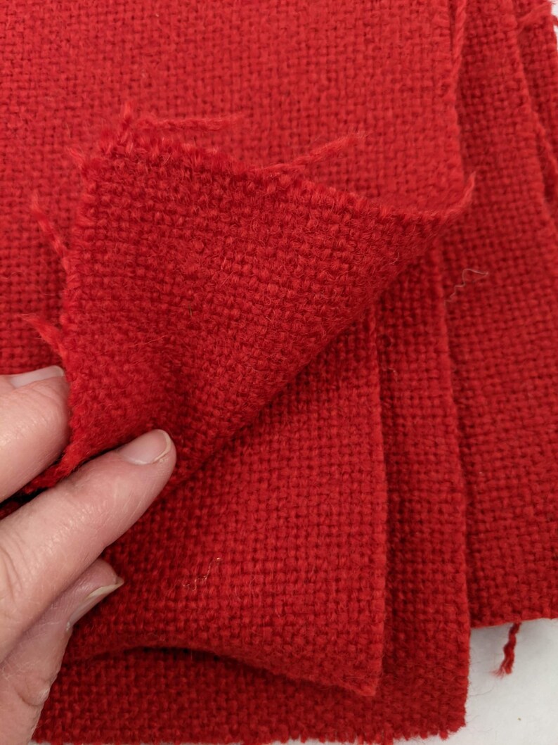 Red Woven Fabric Scraps - Etsy
