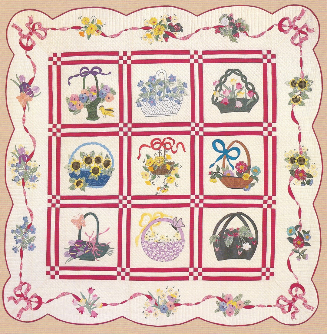 Floral Applique Quilt Patterns - Etsy