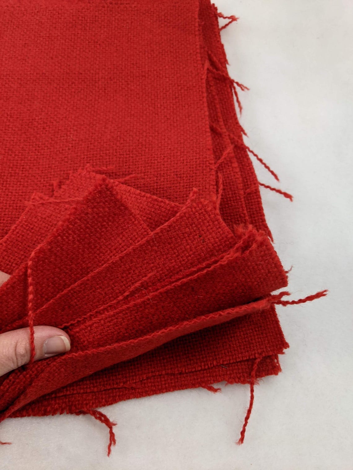 Red Woven Fabric Scraps - Etsy