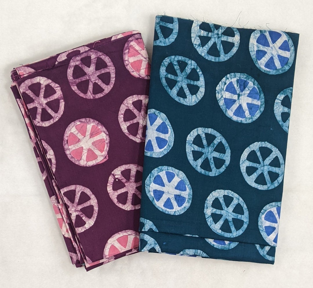 Hand Batiked Fabric - Wheels - Etsy