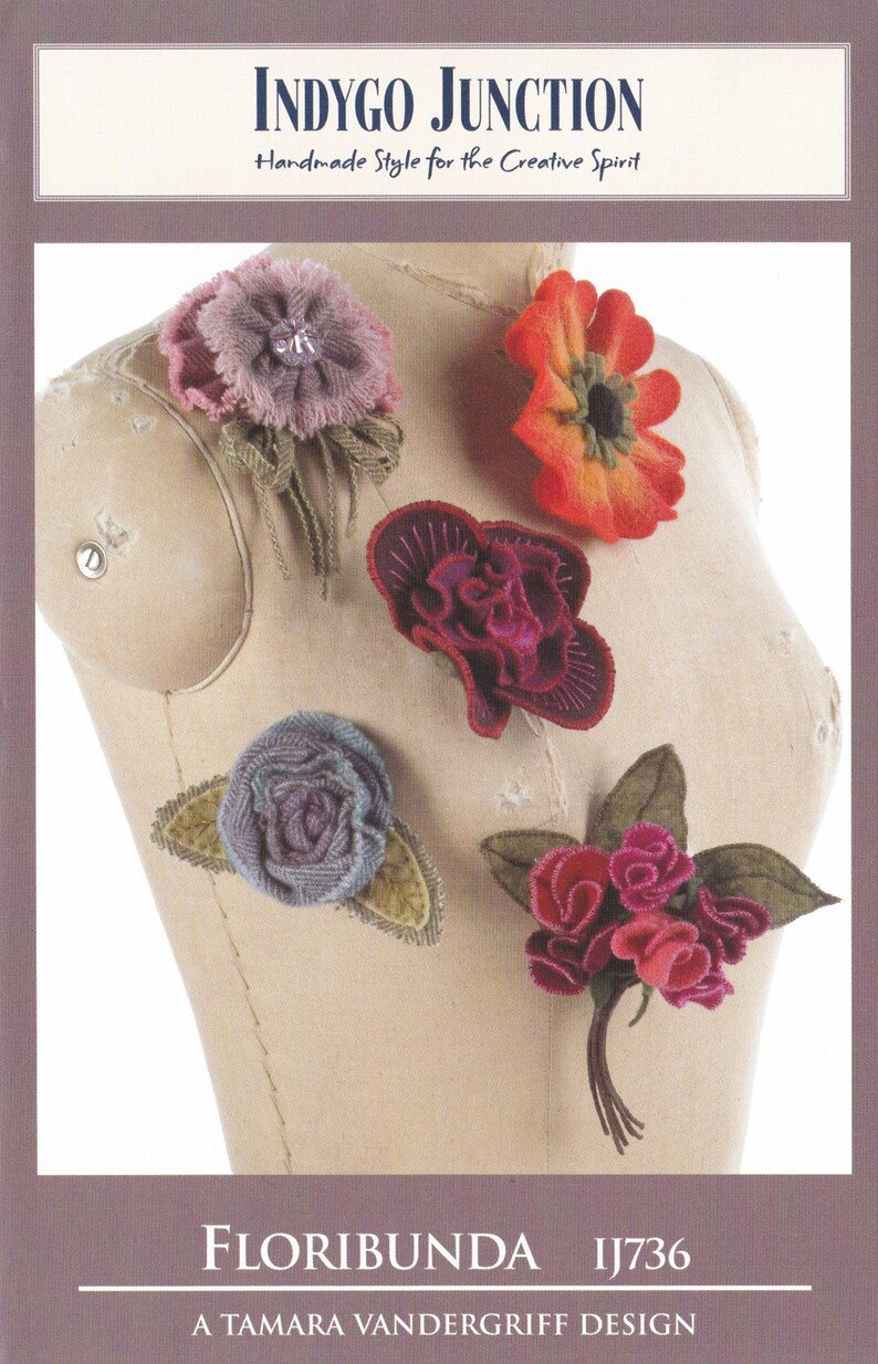 Floral Brooch Patterns Floribunda by Tamara Vandergriff for Indygo ...