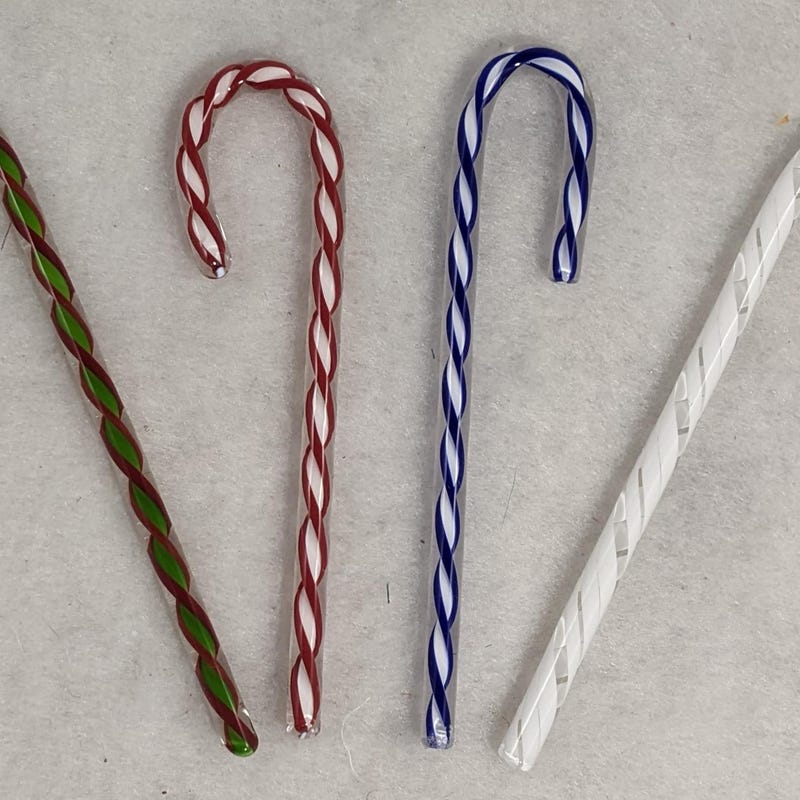 Glass Candy Cane Ornament - Etsy