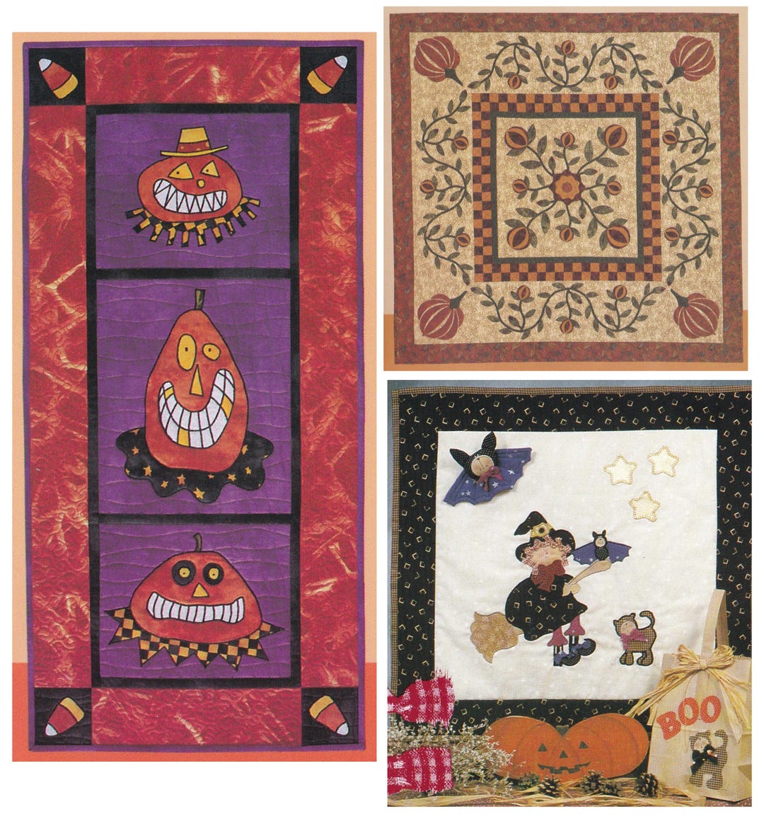 Halloween and Fall Applique Quilt Patterns - Etsy