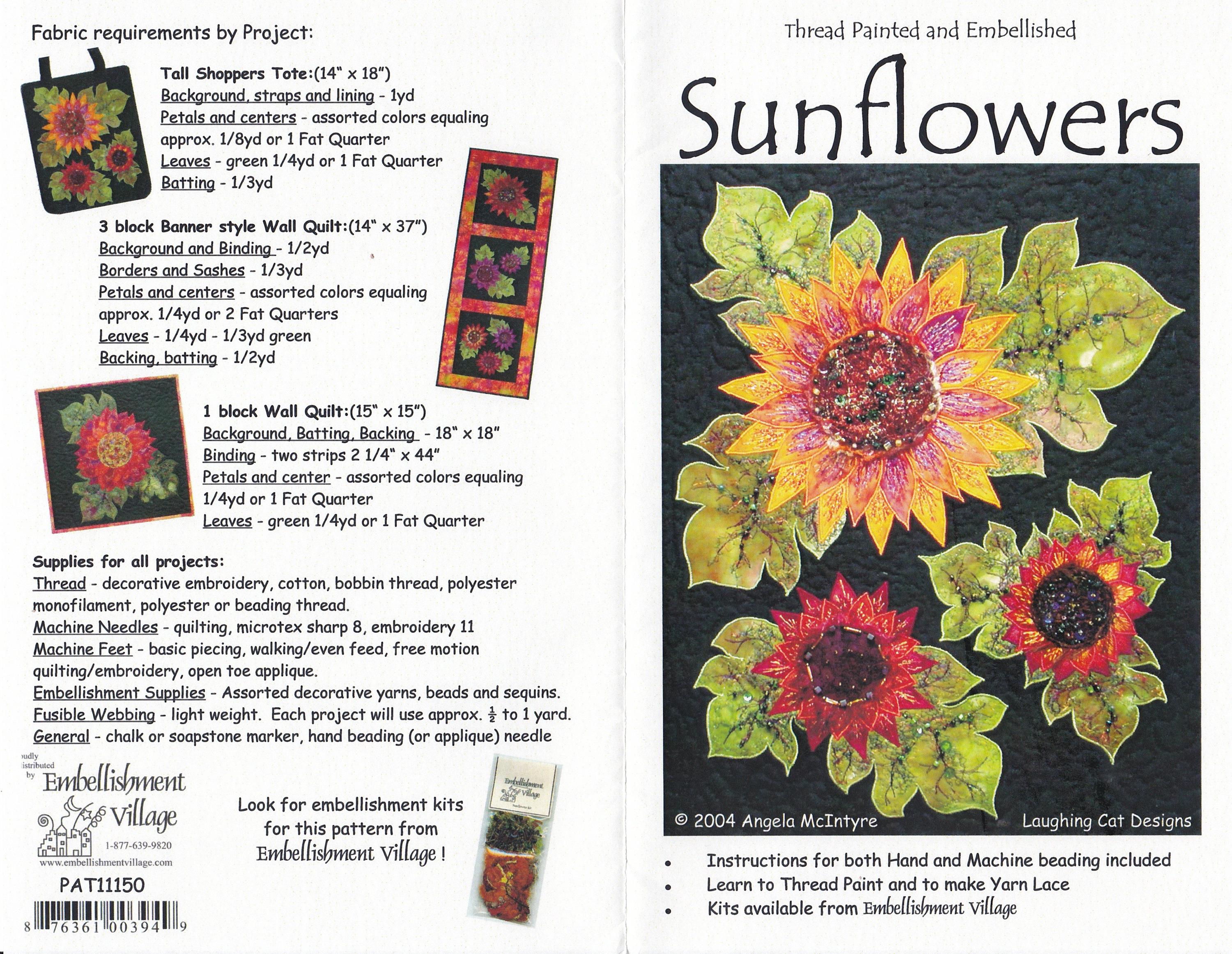 Sunflower Applique Quilt Pattern - Etsy