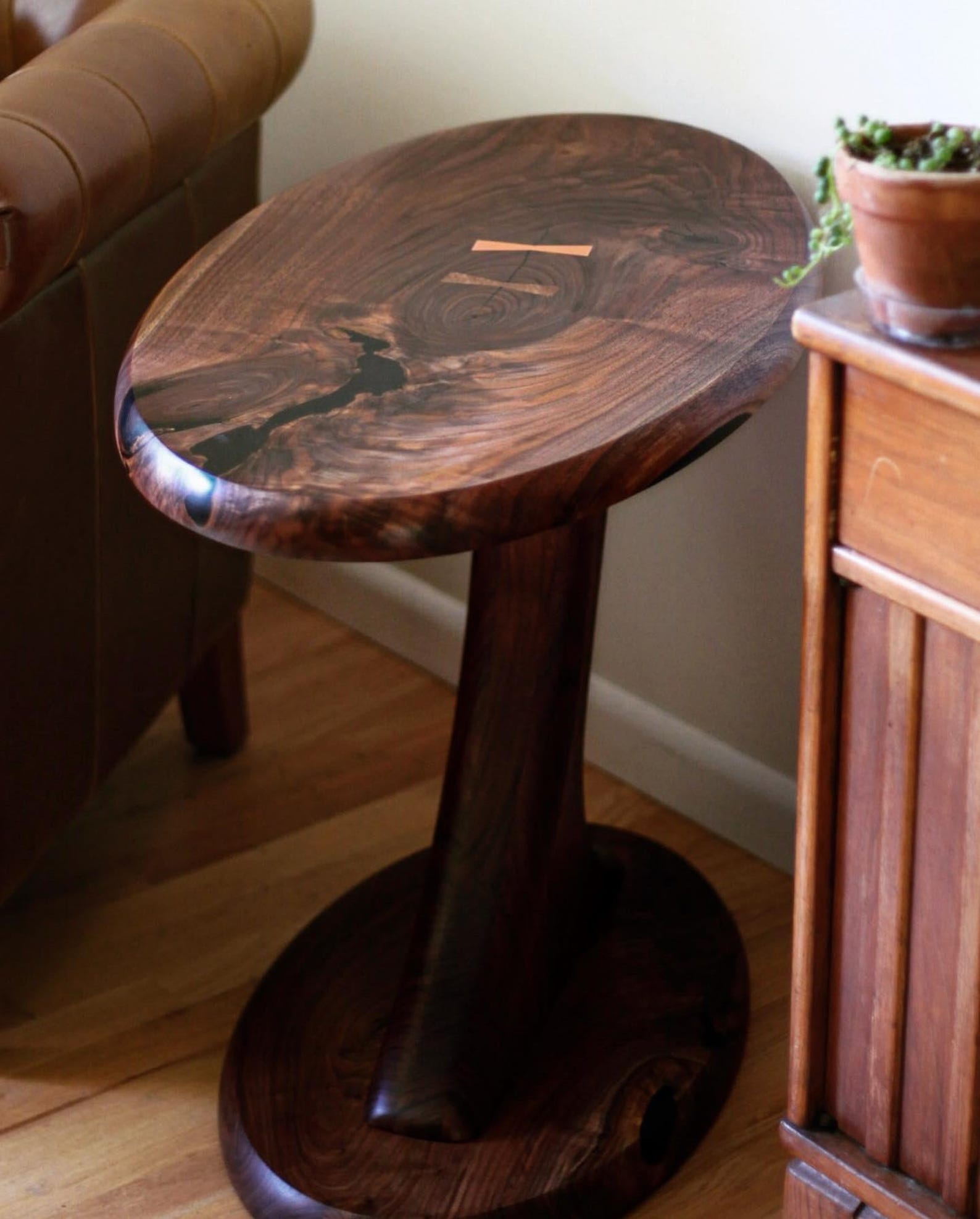 Solid Walnut End Table: Modern Wood Side Table, Nightstand - Etsy