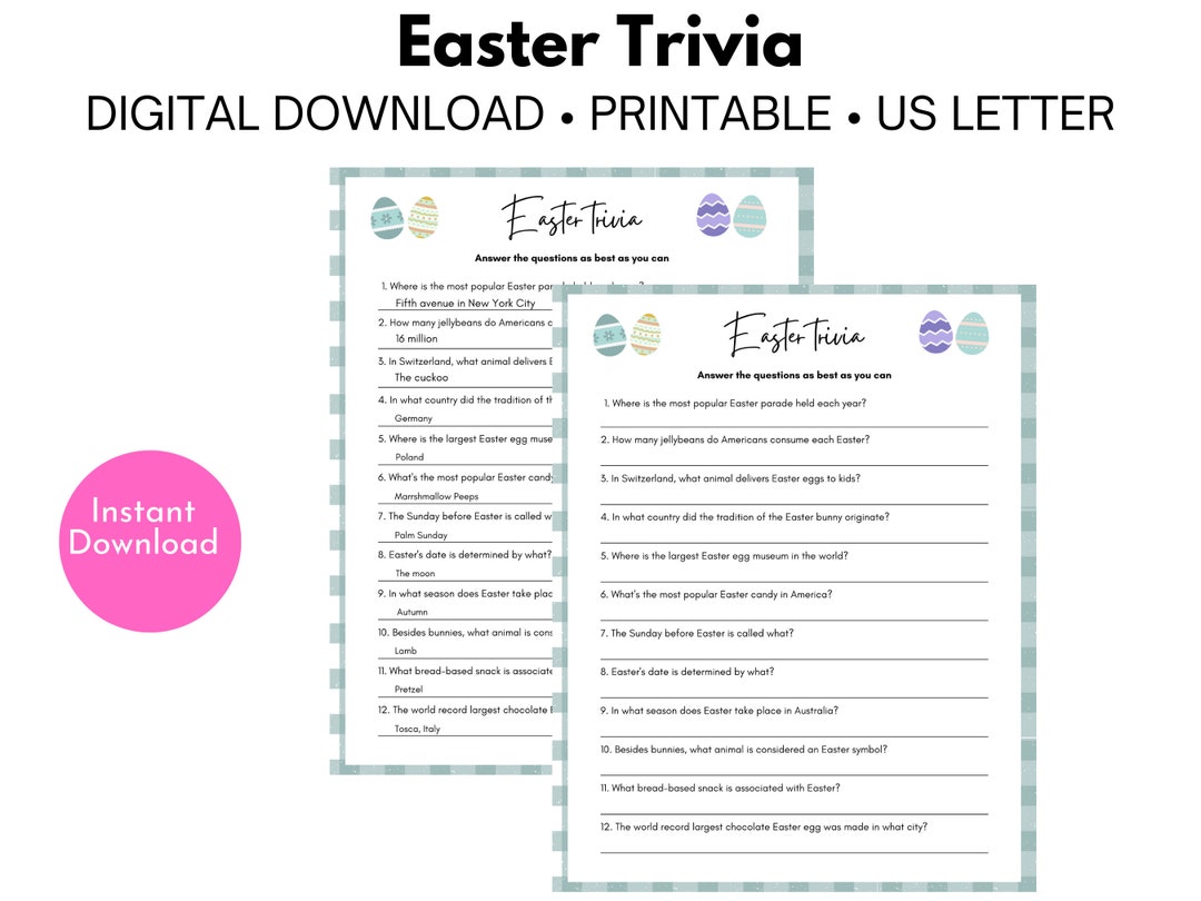 Easter Trivia | Easter Printable Game for Kids & Adults | Spring Fun ...