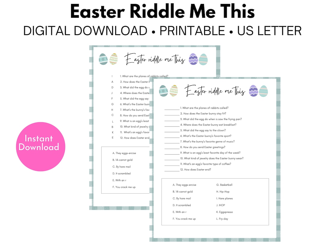 Easter Riddle Me This | Easter Printable Game for Kids & Adults ...