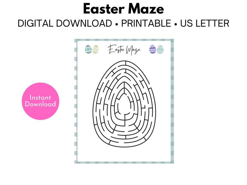Easter Maze Game | Easter Printable Game for Kids & Adults | Spring Fun ...