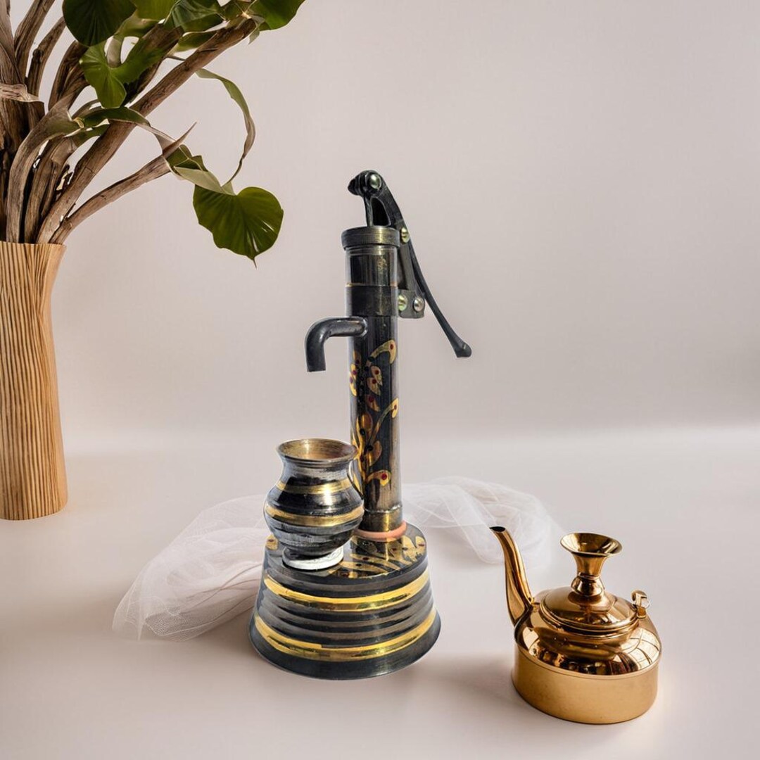Handmade Brass Mini Water Pump – Retro Countryside Style | Miniature ...