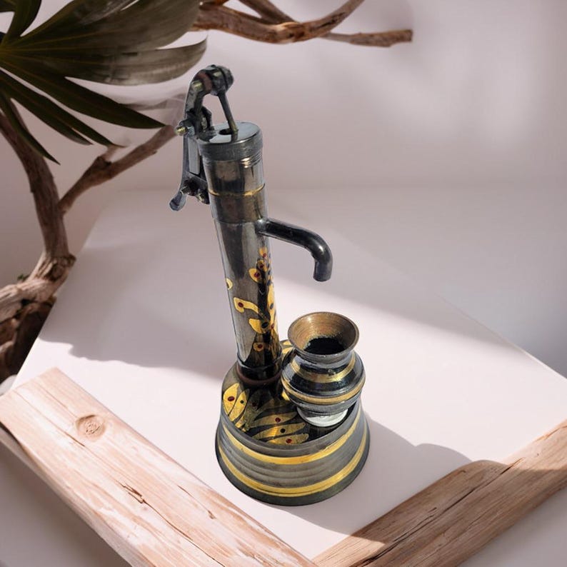 Handmade Brass Mini Water Pump – Retro Countryside Style | Miniature ...