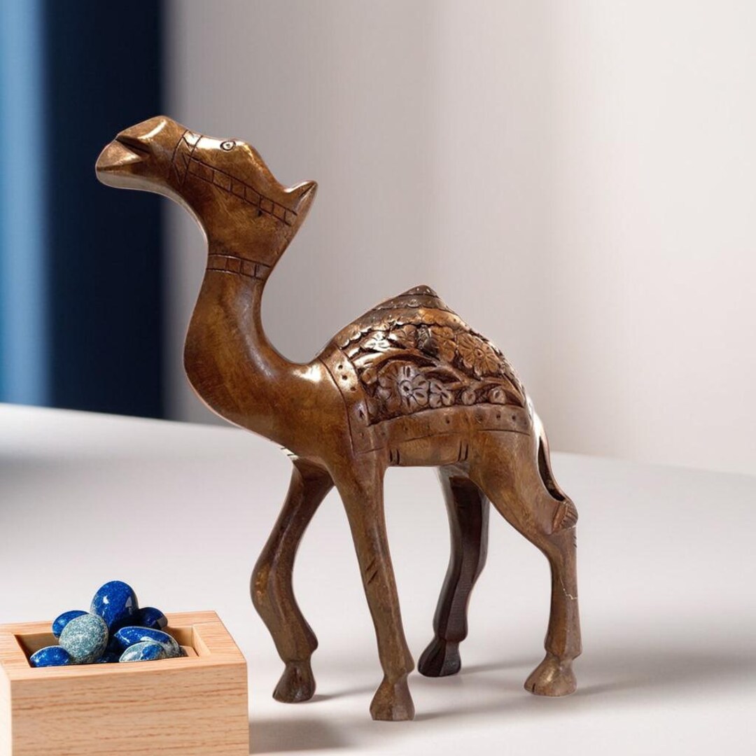 Hand-carved Rosewood Camel Sculpture Middle Eastern Desert Camel ...