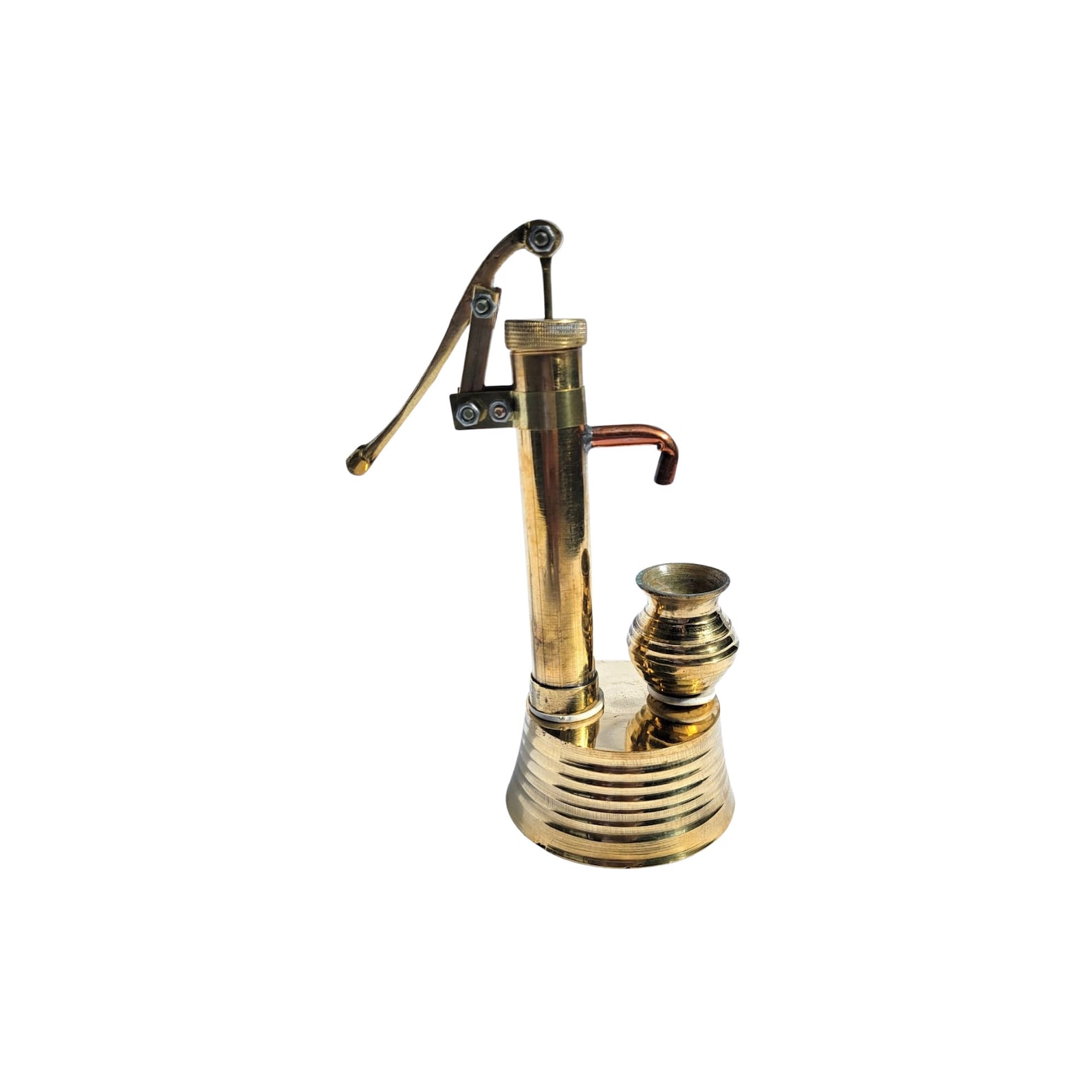 Handmade Brass Mini Hand Pump Rustic Countryside Style Decorative Water ...