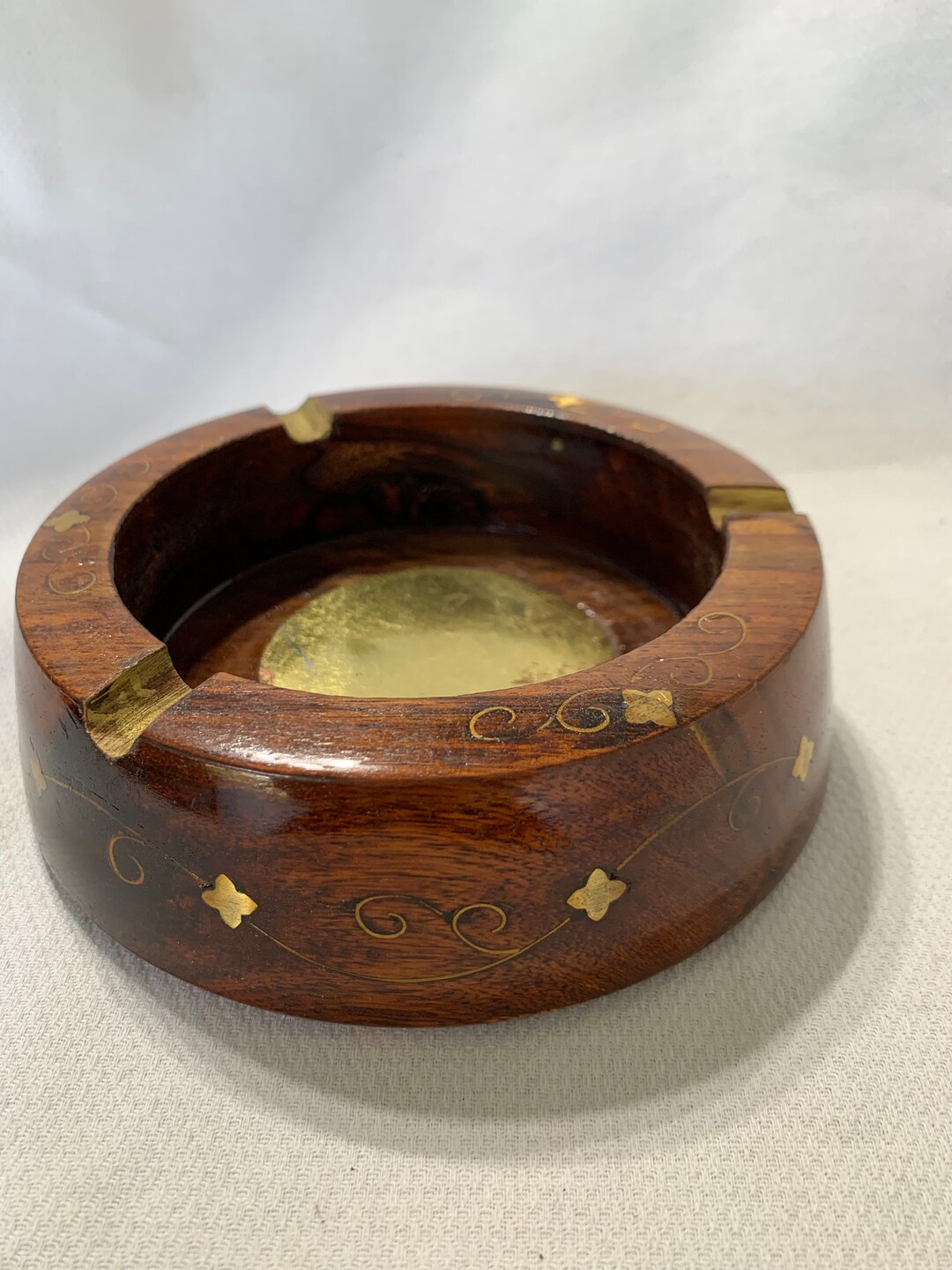 Rosewood Ashtray, Brass Inlay Hand Crafted Ash Tray, Ashtray, Handmade ...