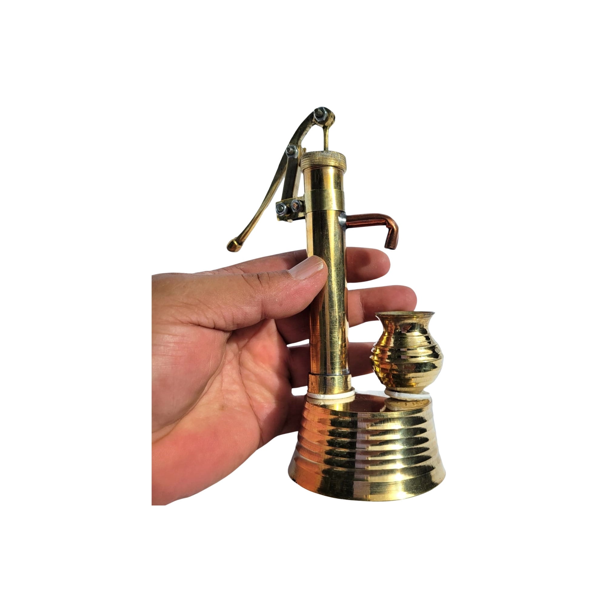 Handmade Brass Mini Hand Pump Rustic Countryside Style Decorative Water ...