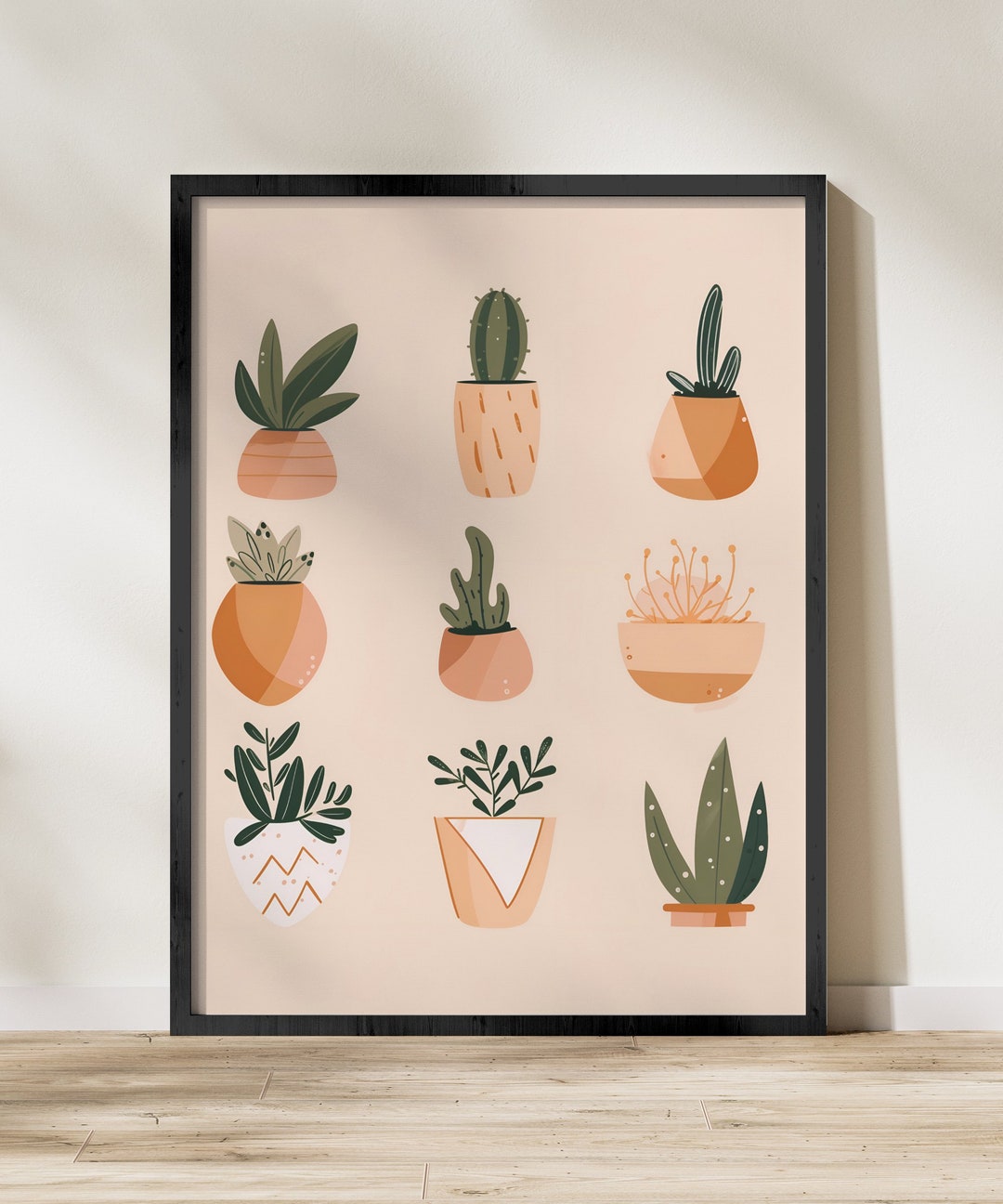 Printable Cactus Art Poster, Modern Succulent Digital Wall Art, Home ...