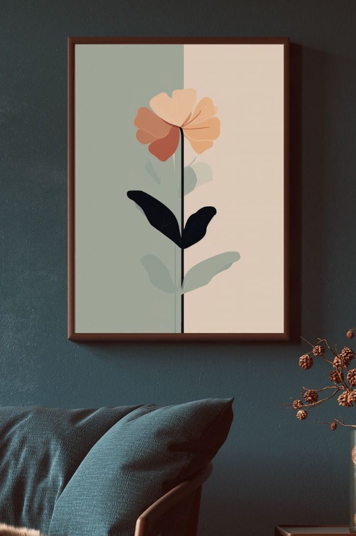 Beauty in Simplicity Minimalist Single Flower Digital Art Download for ...