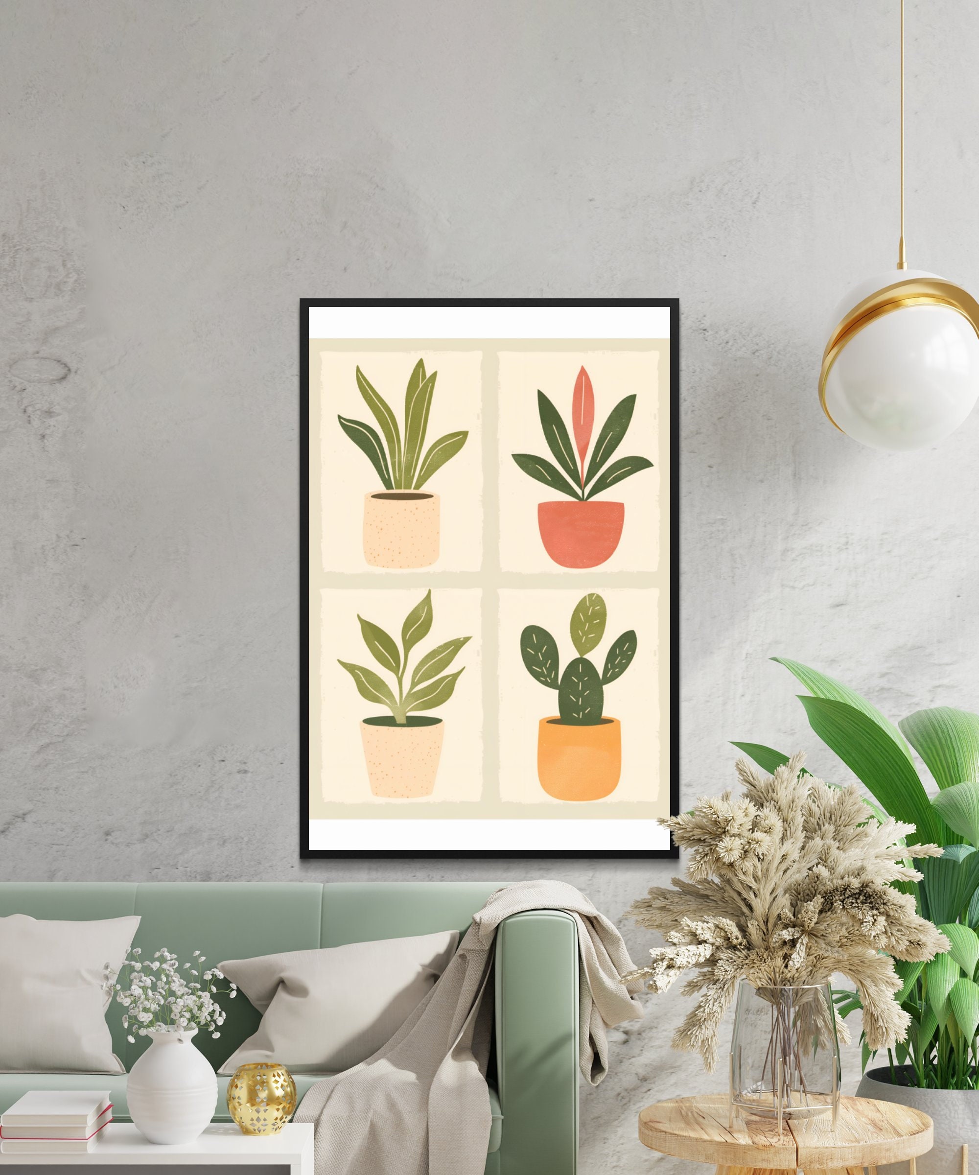 Modern Plant Art Print, Digital Download, Botanical Interior Decor ...