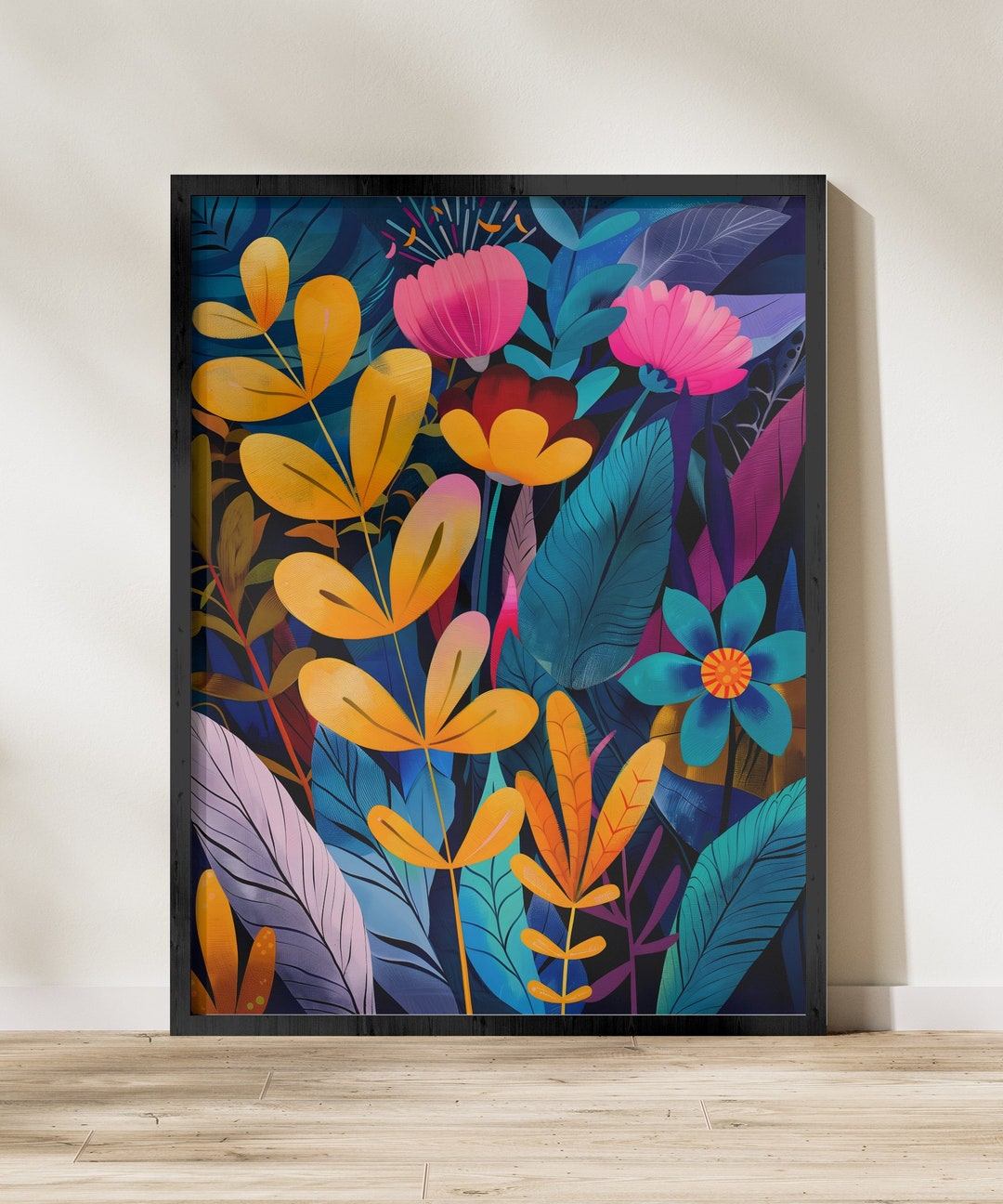 Colorful Floral Wall Art Print, Digital Download Poster, Botanical ...