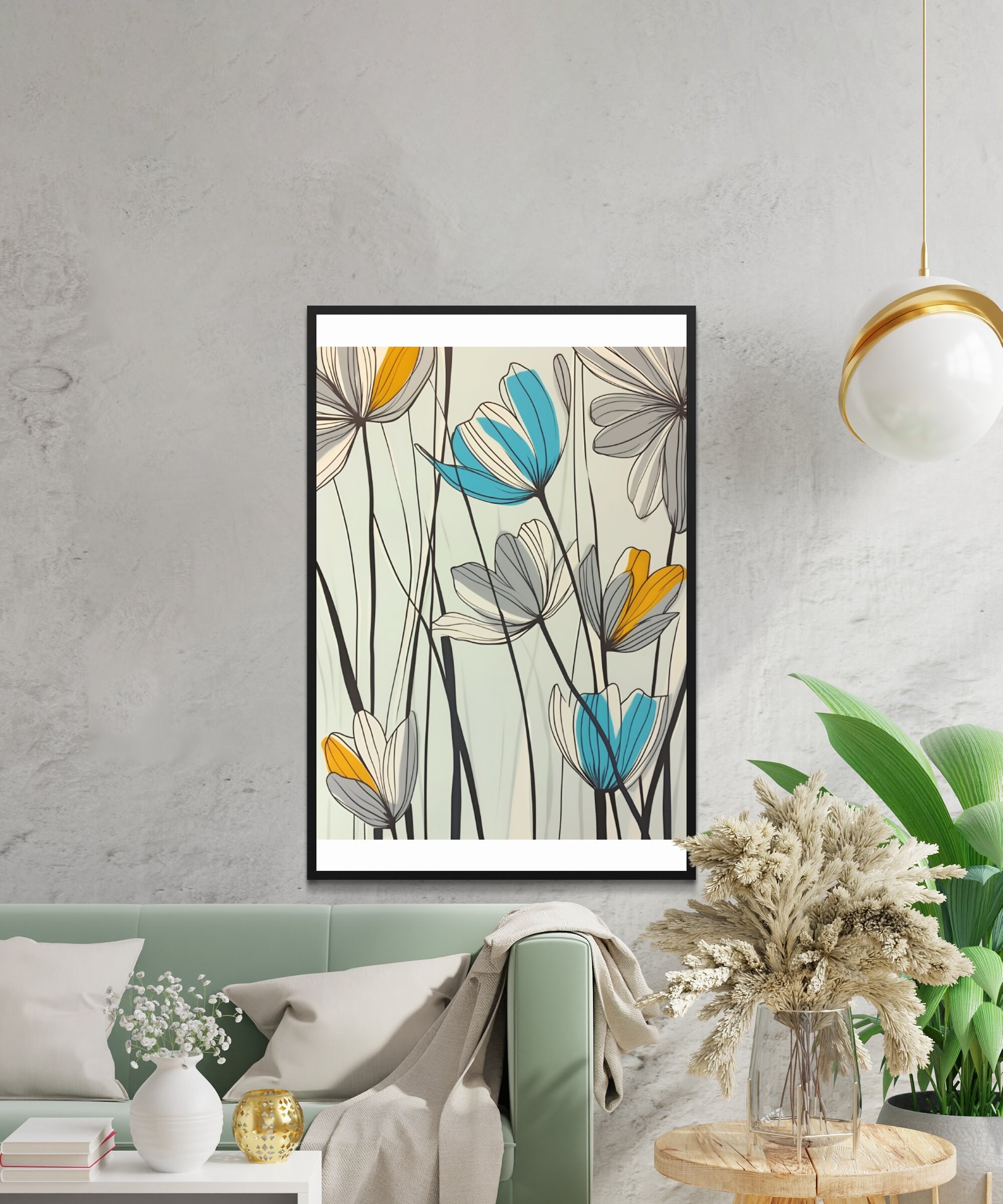 Abstract Floral Art Print, Modern Botanical Wall Decor, Contemporary ...
