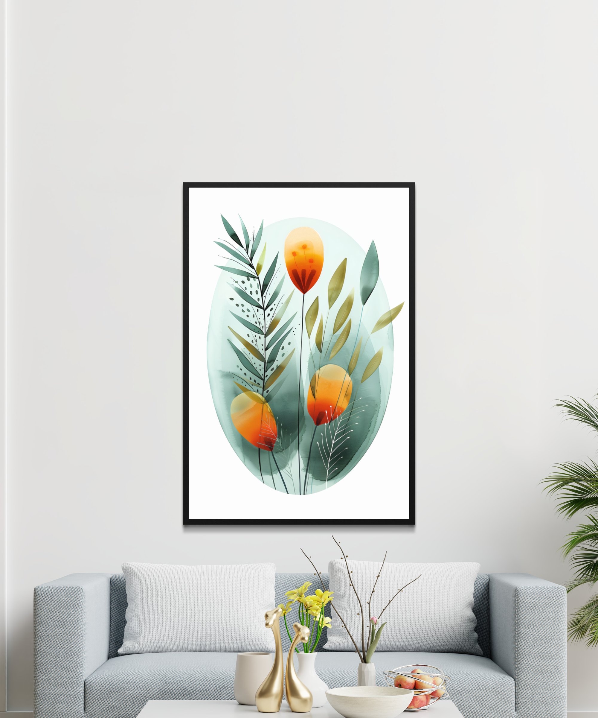 Abstract Botanical Art Printable, Modern Minimalist Plant Poster ...