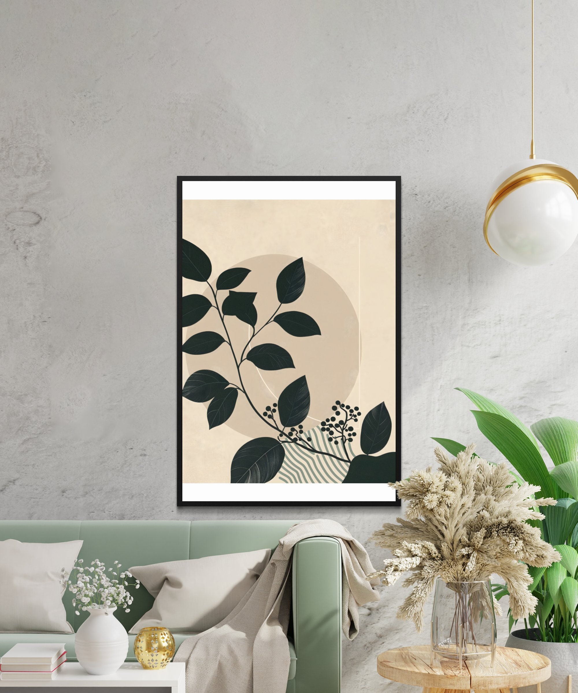 Modern Minimalist Abstract Botanical Art, Printable Wall Decor, Digital ...
