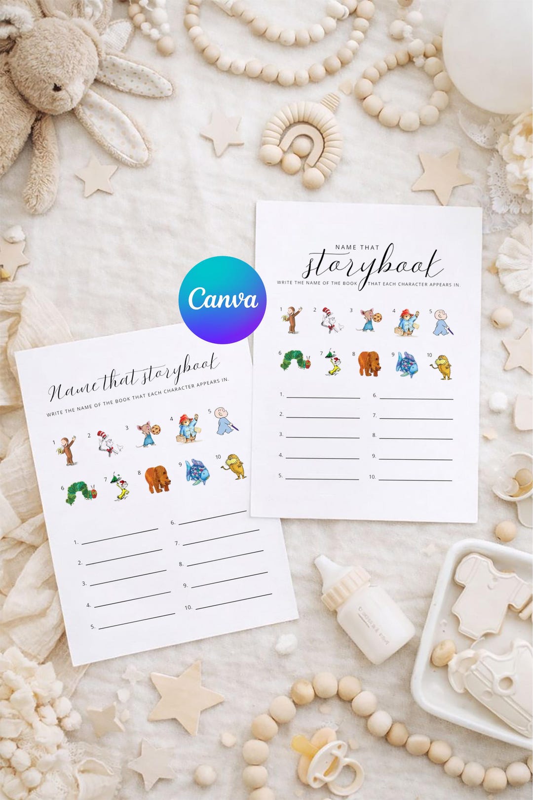 Name That Storybook Baby Shower Game - Story Book Titles Games ...