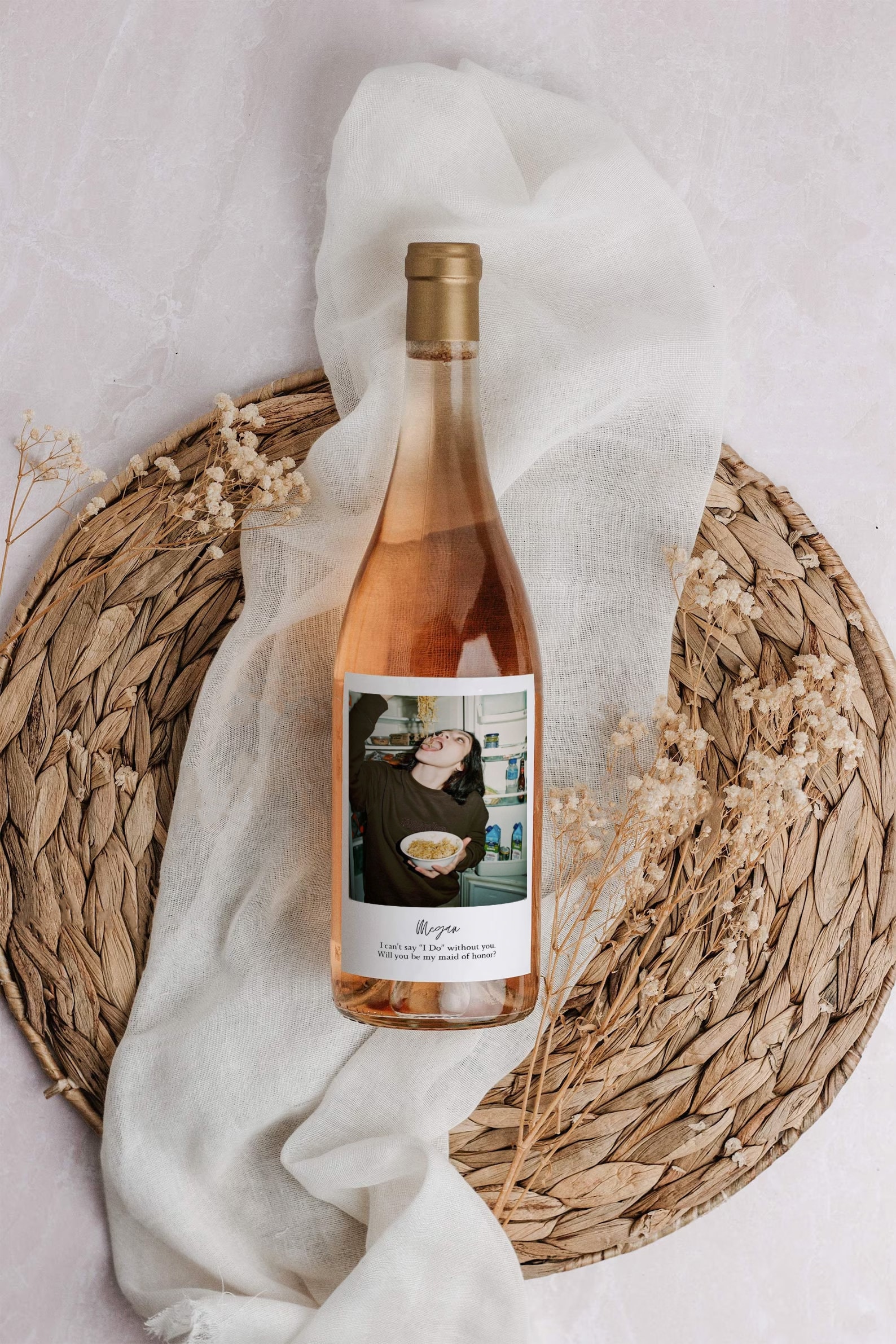 Bridesmaid Maid of Honor Proposal Wine Labels - Instant Download, Canva ...