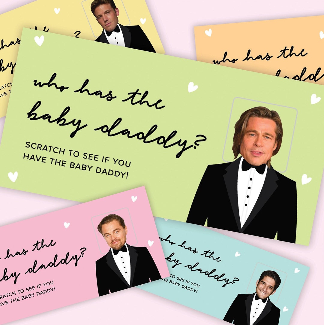 DIGITAL Who Has the Baby Daddy Scratch off Celebrity Game Baby Shower ...